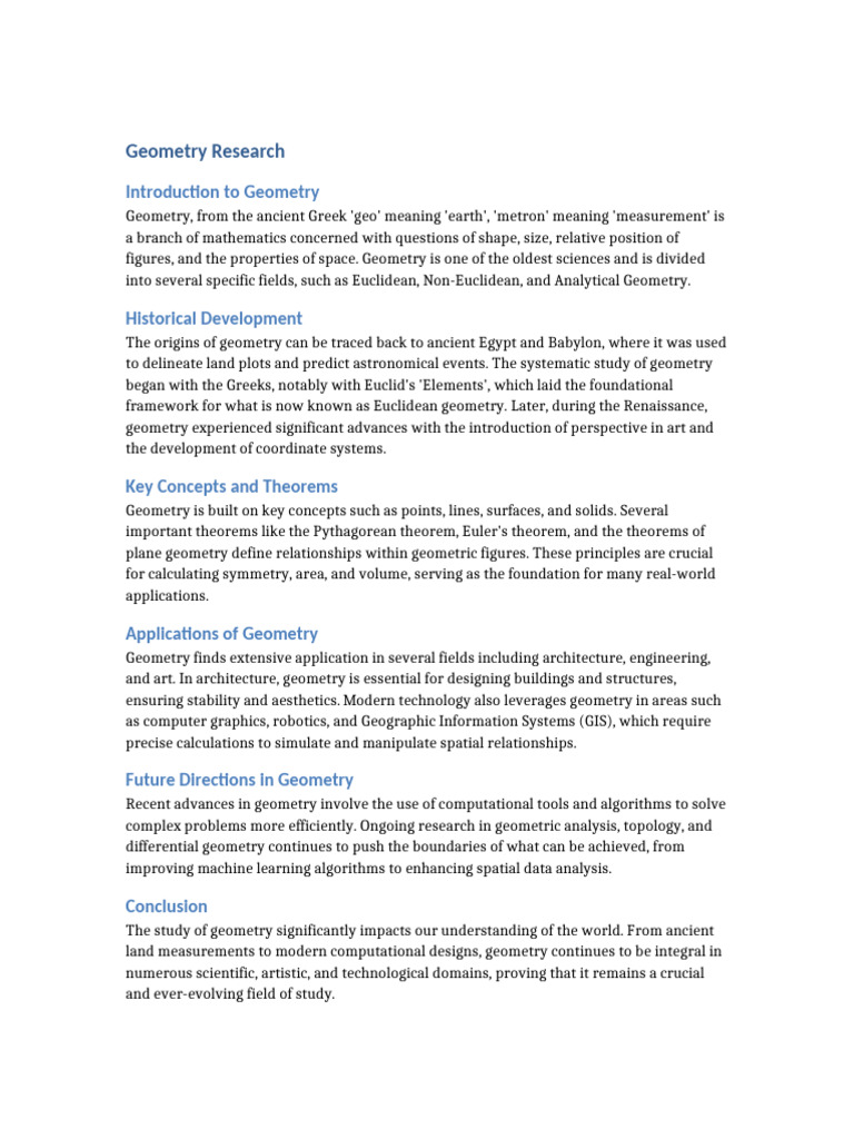 Geometry Research | PDF