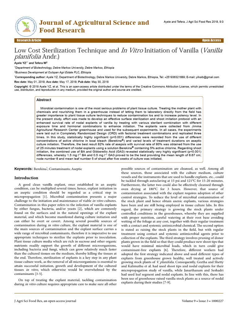In Vitro Vanilla | PDF | Biology
