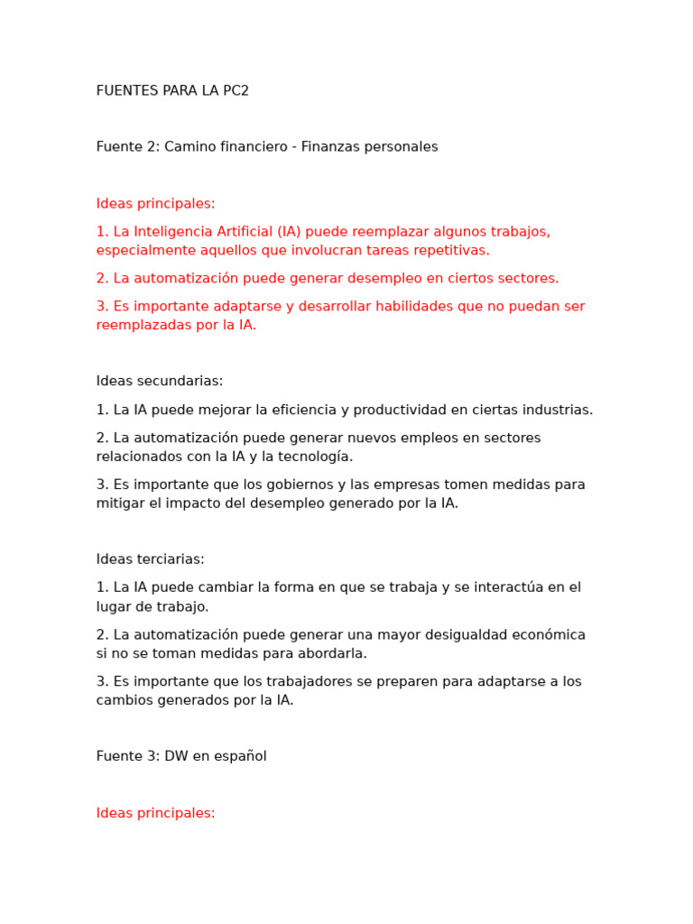 Fuentes PC2 | PDF | Inteligencia artificial | Inteligencia (IA) y semántica