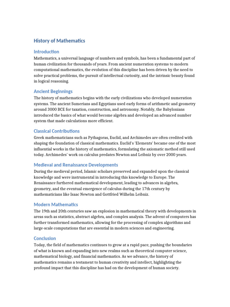 History of Mathematics | PDF