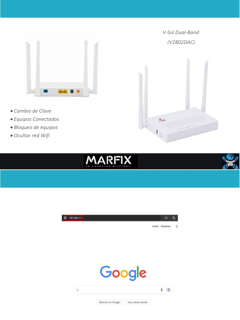Cambio de Contraseña en Router V-Sol V2802DAC | PDF | Wifi | LAN ...