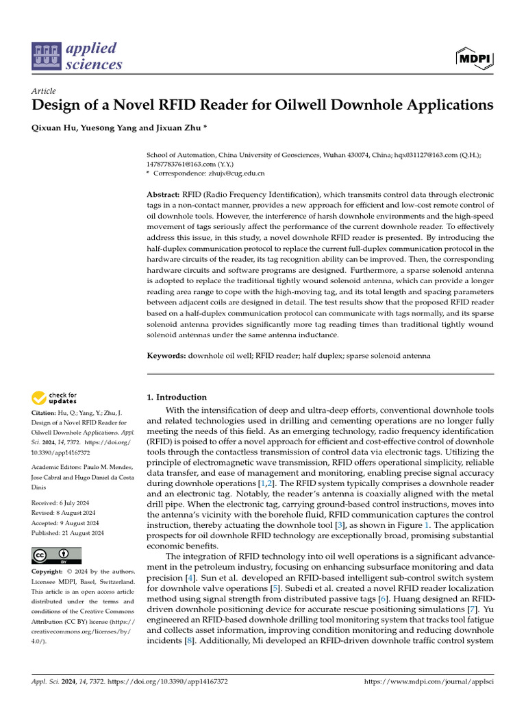 Design of a Novel RFID Reader for Oilwell Downhole Applications | PDF | Modulation | Radio ...