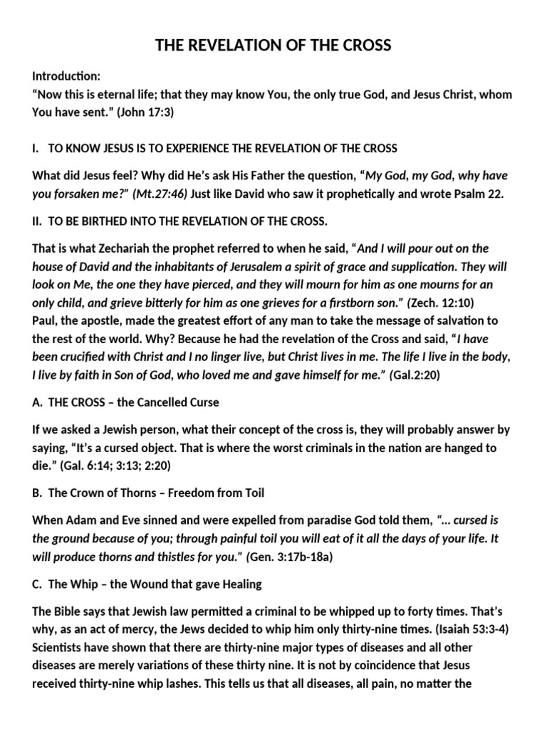The Revelation of The Cross | PDF | Jesus | Revelation