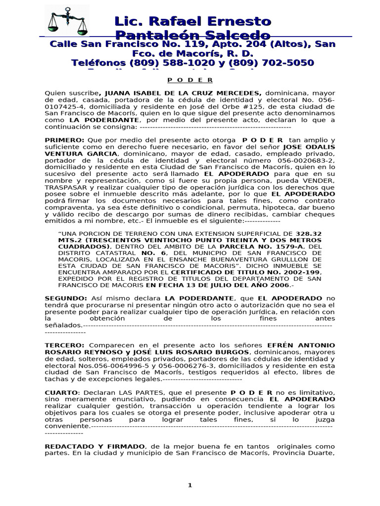 LORENSO LORA-ISABEL RODRIGUEZ-odalis Ventura-Ventura Grullon | PDF ...