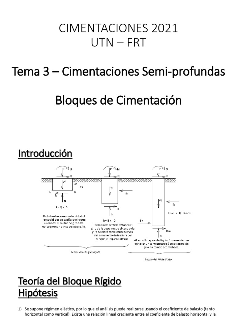 Cimentaciones Semi-profundas: Teoría y Cálculo | PDF | Ecuaciones | Fundación (Ingeniería)