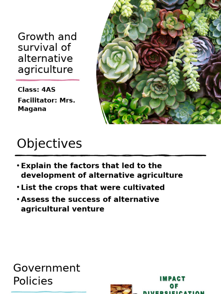 Growth and Survival of Alternative Agriculture | PDF | Agriculture ...