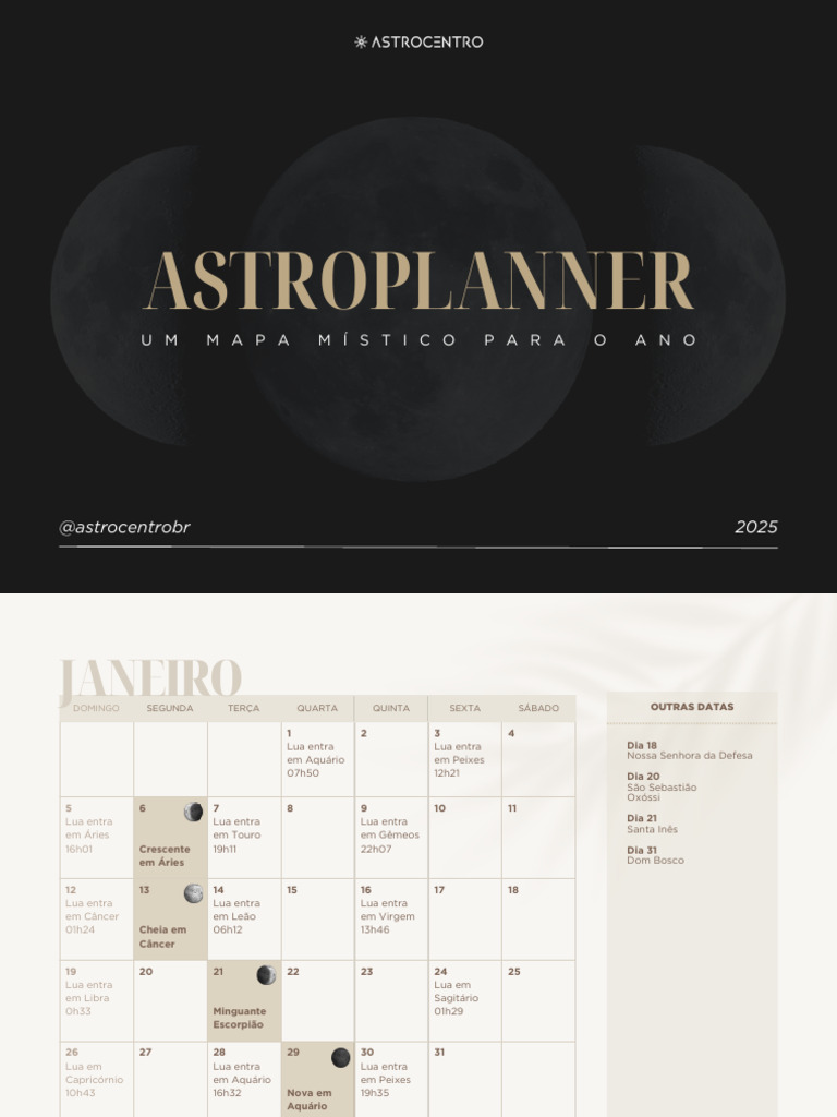 Planner Lunar Julho 2025 | PDF | Lua | Santos cristãos