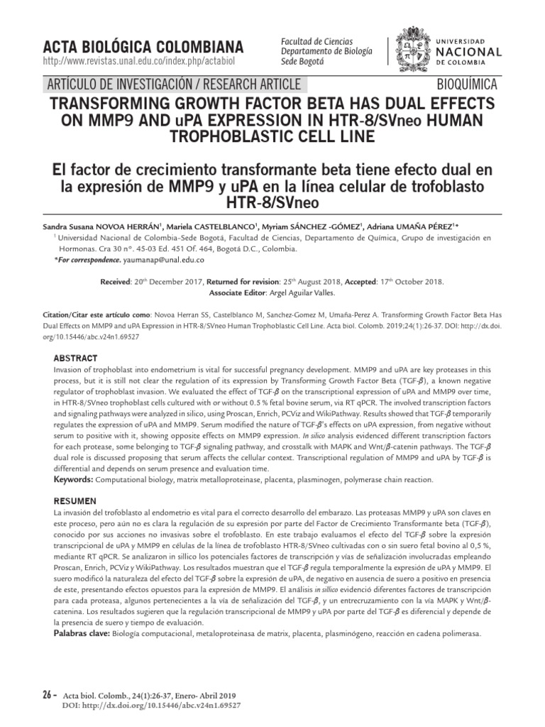 El factor de crecimiento transformante beta tiene efecto dual en la ...