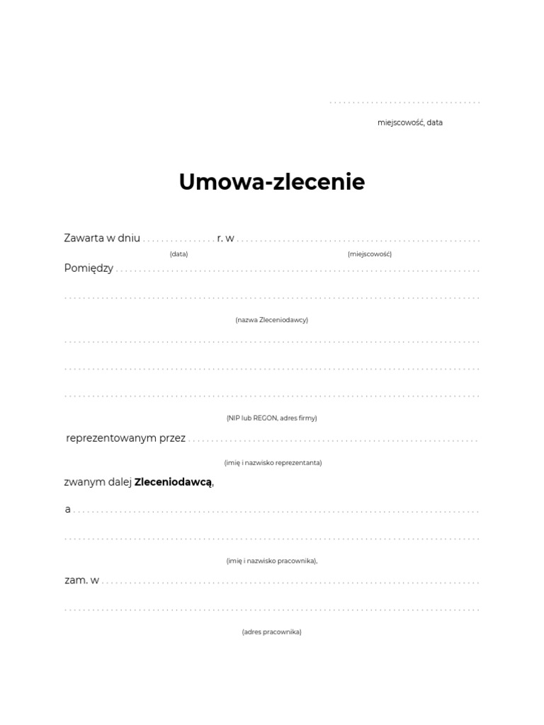 Wzór Umowy-Zlecenie | PDF