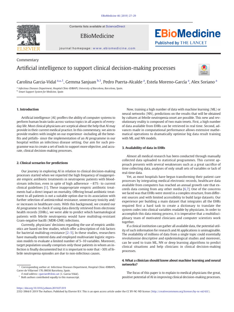 PIIS2352396419304542 | PDF | Machine Learning | Electronic Health Record