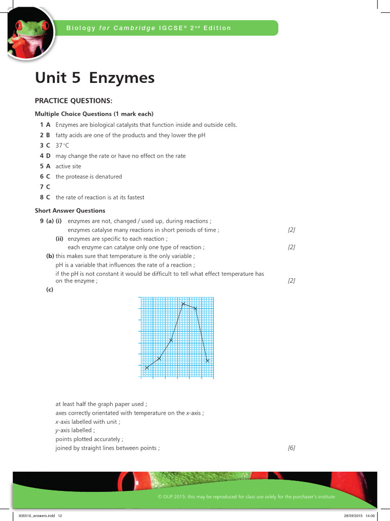 Essential Biology Unit 5 | PDF | Active Site | Enzyme