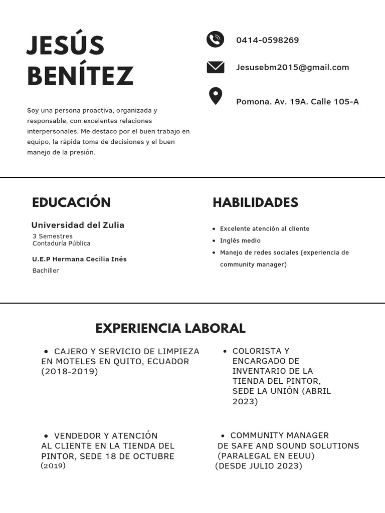 Curriculum Jesus Benitez | PDF