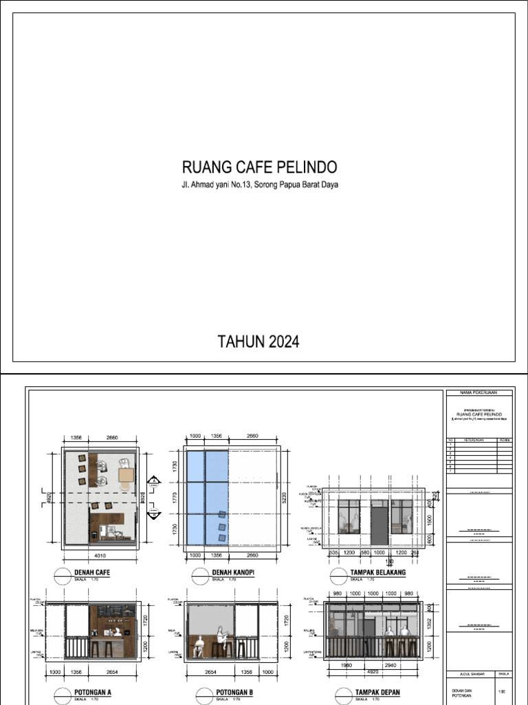 Denah dan Desain Cafe Pelindo Sorong | PDF