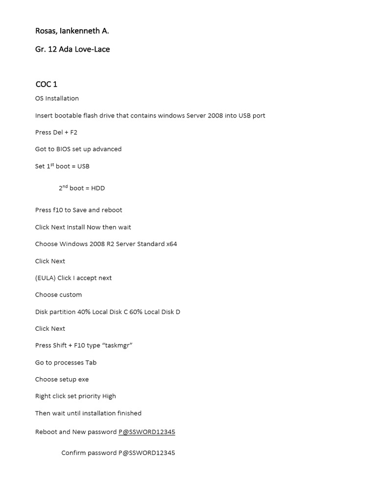 Coc3 Set Up Computer Server | PDF | Booting | Remote Desktop Services