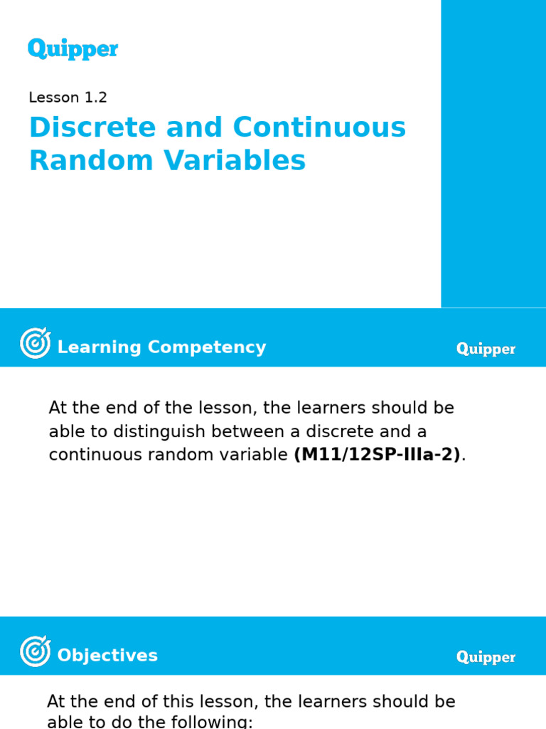 Discrete Vs Continuous | PDF | Random Variable | Probability Distribution