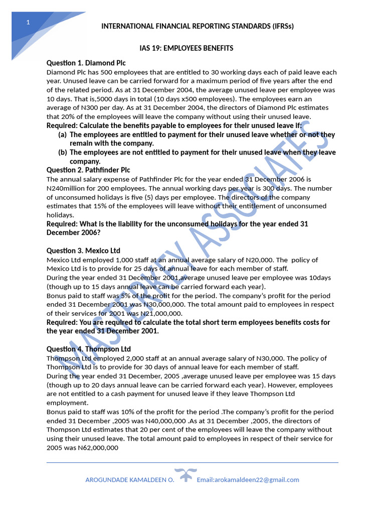 IAS 19 Employee Benefits | PDF | Pension | Defined Benefit Pension Plan