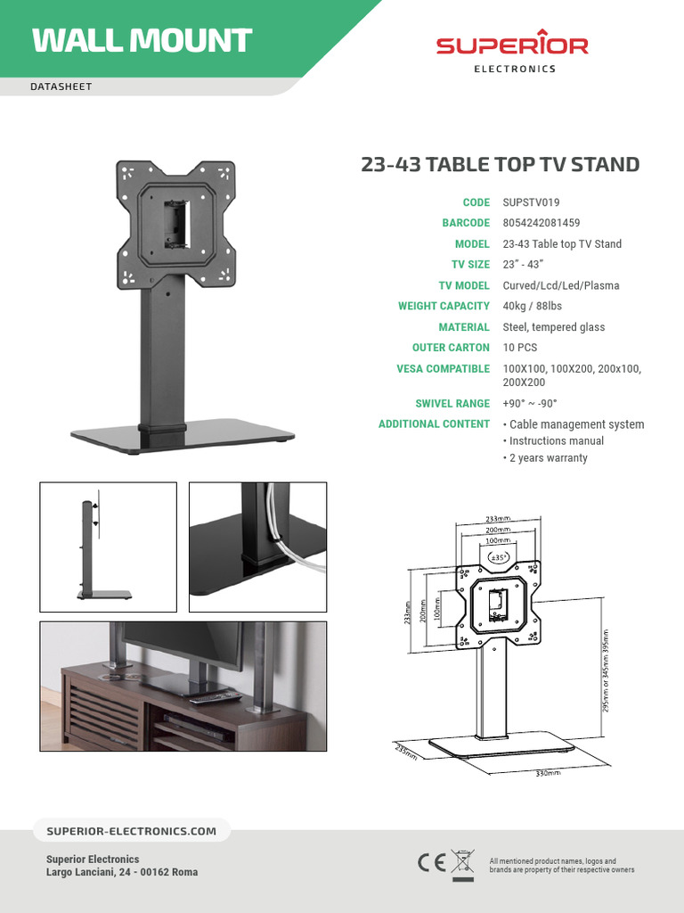 019-23 43 Tabletop TV Stand - en | PDF