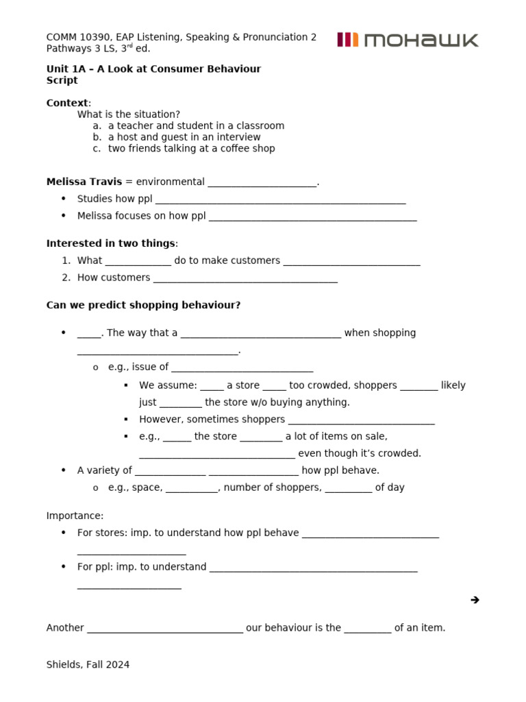 PW LS3 3e Unit 1A Notetaking Sheet | PDF | Marketing