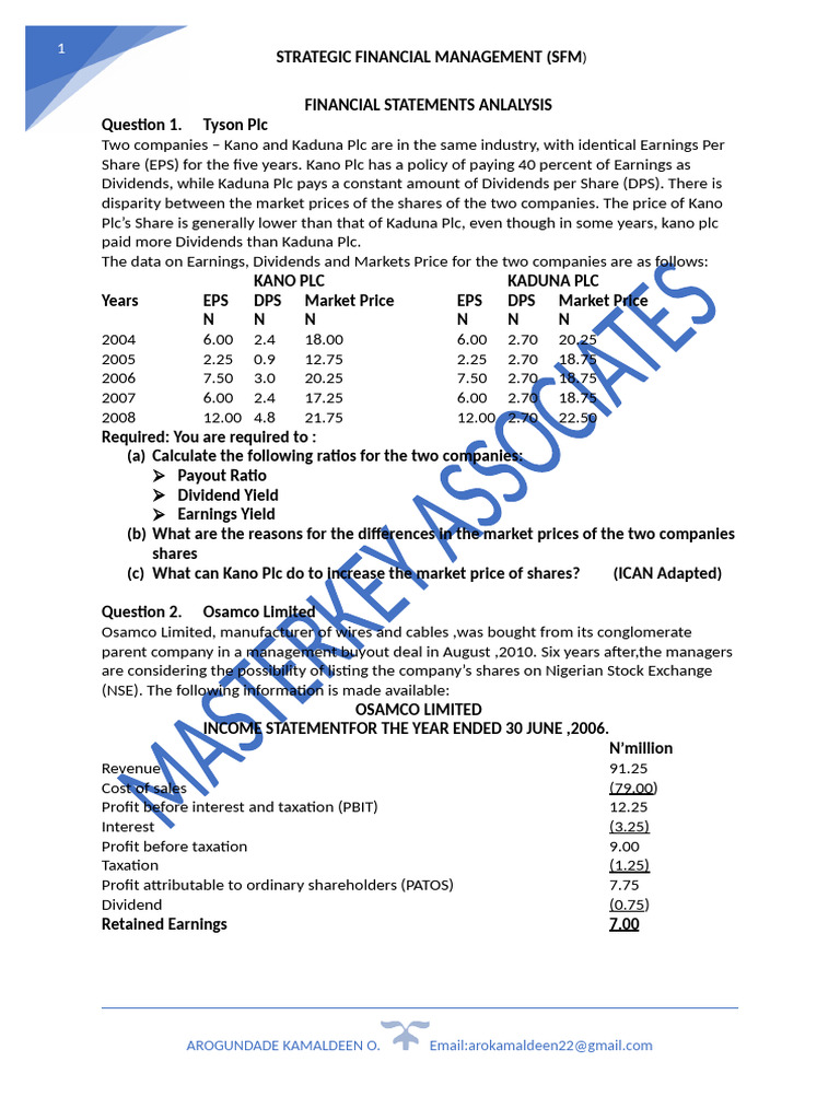 Advanced Financial Management | PDF | Equity (Finance) | Dividend