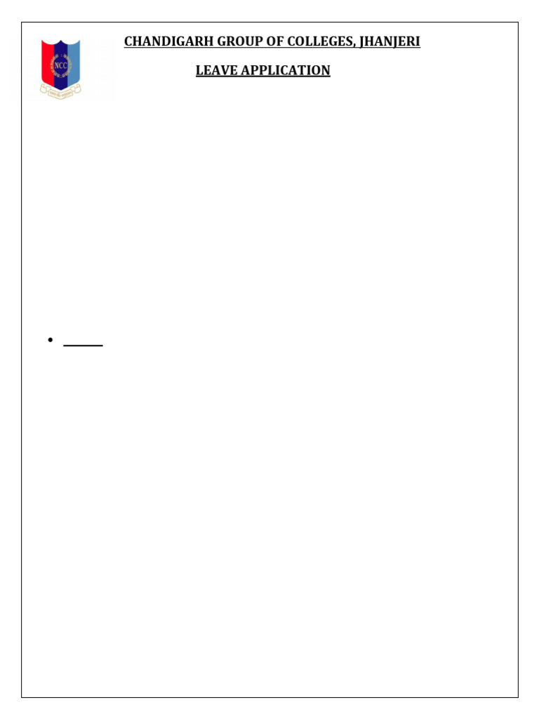 NCC Leave Application Form | PDF