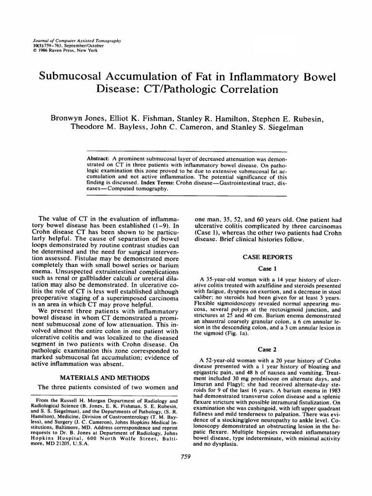 Submucosal Accumulation of Fat in Inflammatory Bowel Disease_CT ...