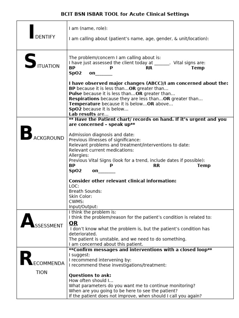 VSIM iSBAR | PDF | Health Sciences | Causes Of Death