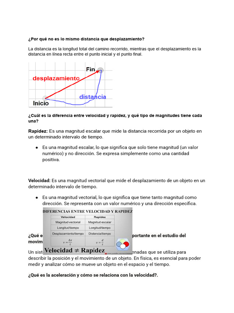Conceptos básicos del movimiento... | PDF | Velocidad | Aceleración