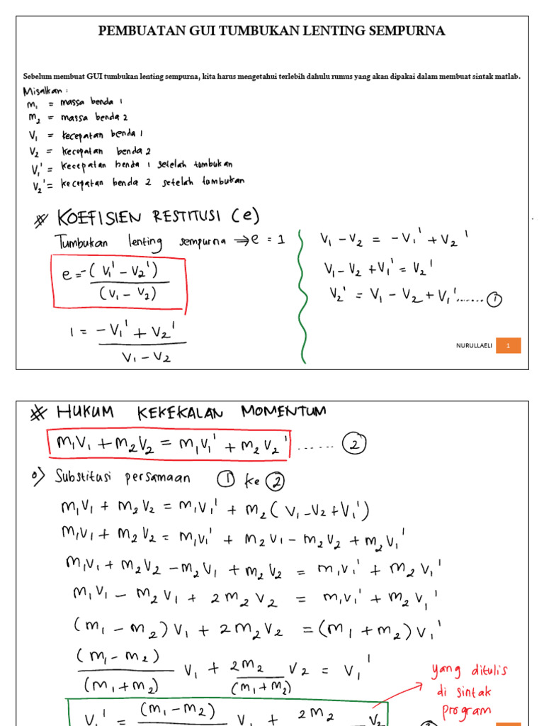 PEMBUATAN GUI TUMBUKAN LENTING SEMPURNA ok | PDF | Computing | Software