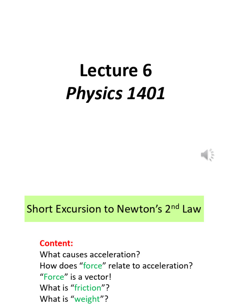 Microsoft PowerPoint - Physics 1401 Mittler Lecture 6 Short Excursion ...