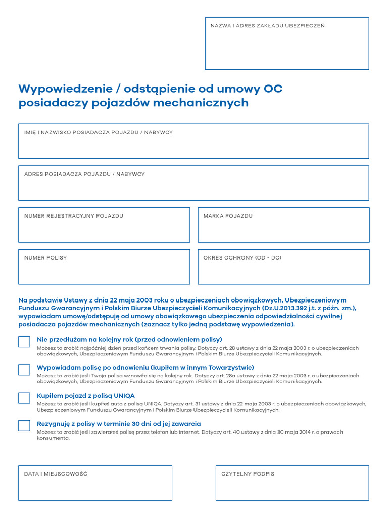 Druk Wypowiedzenia | PDF