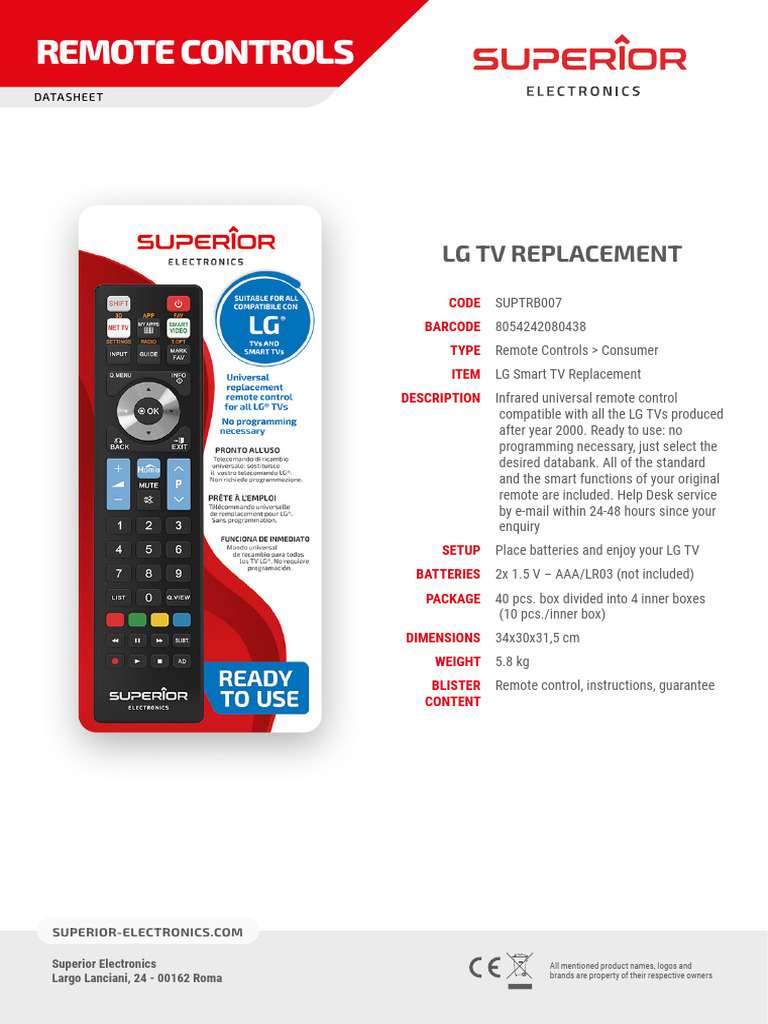 LG TV Datasheet EN | PDF