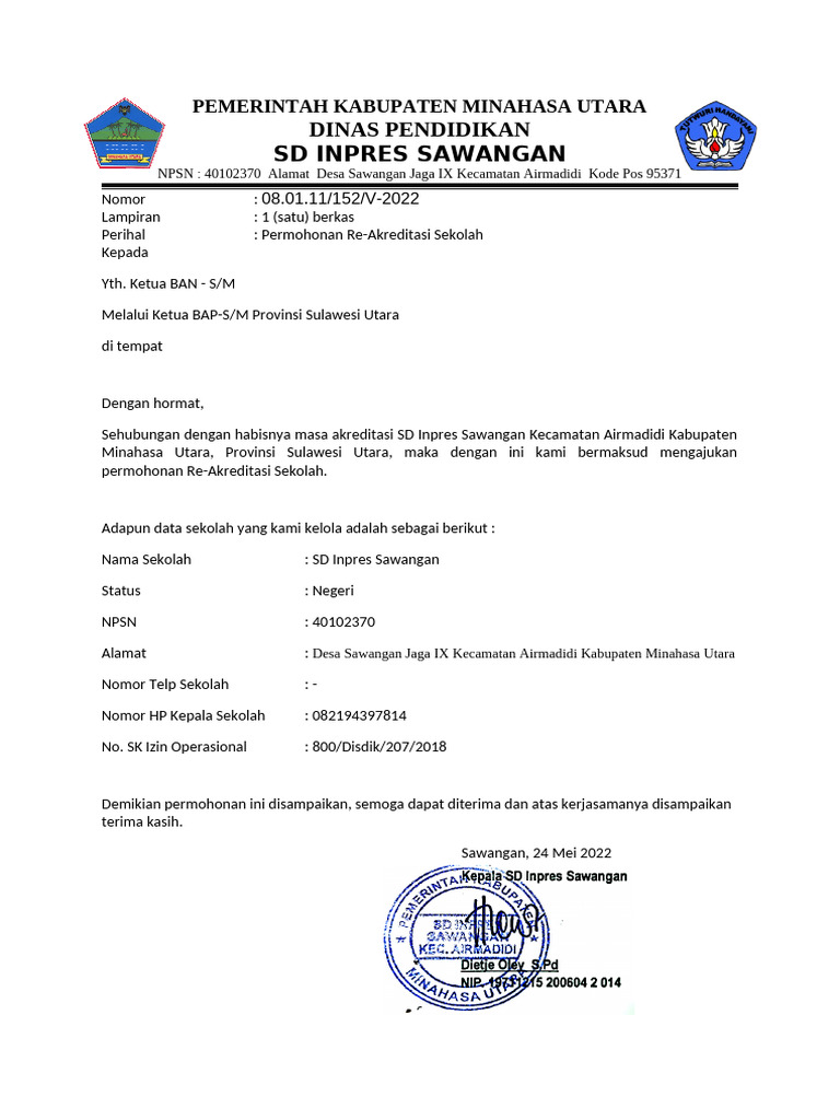 Surat Ajuan Reakreditasi | PDF