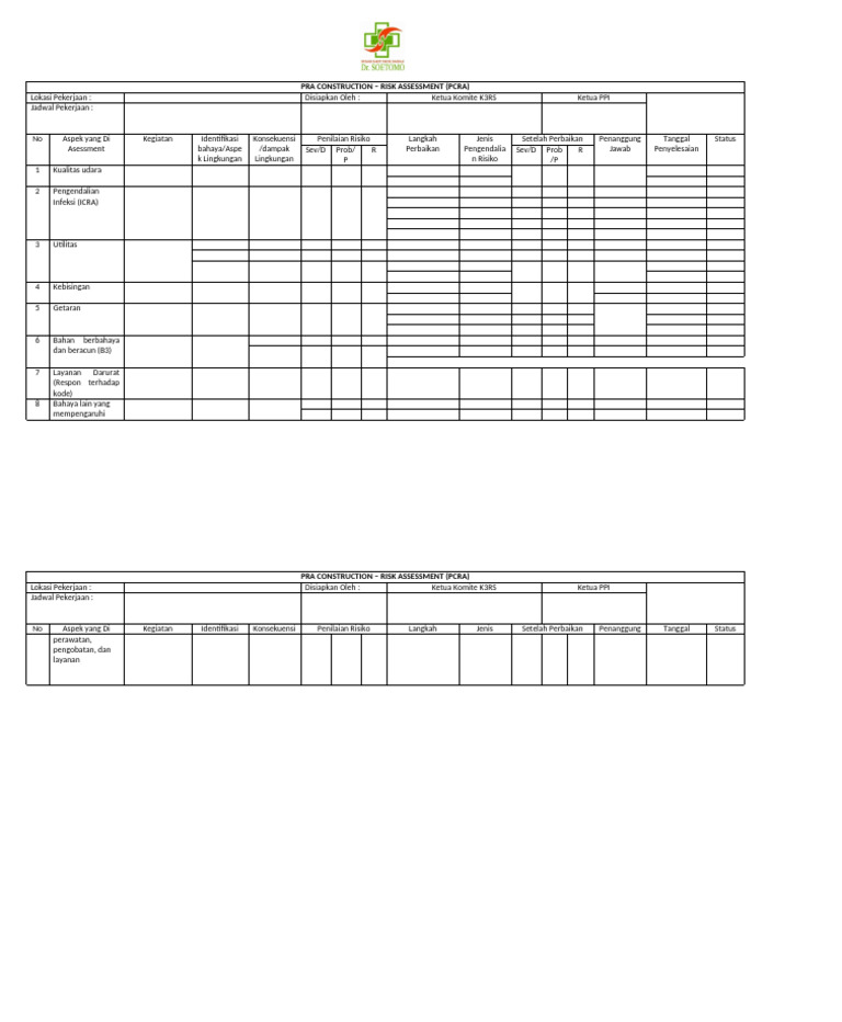 Form - Assessment PCRA | PDF