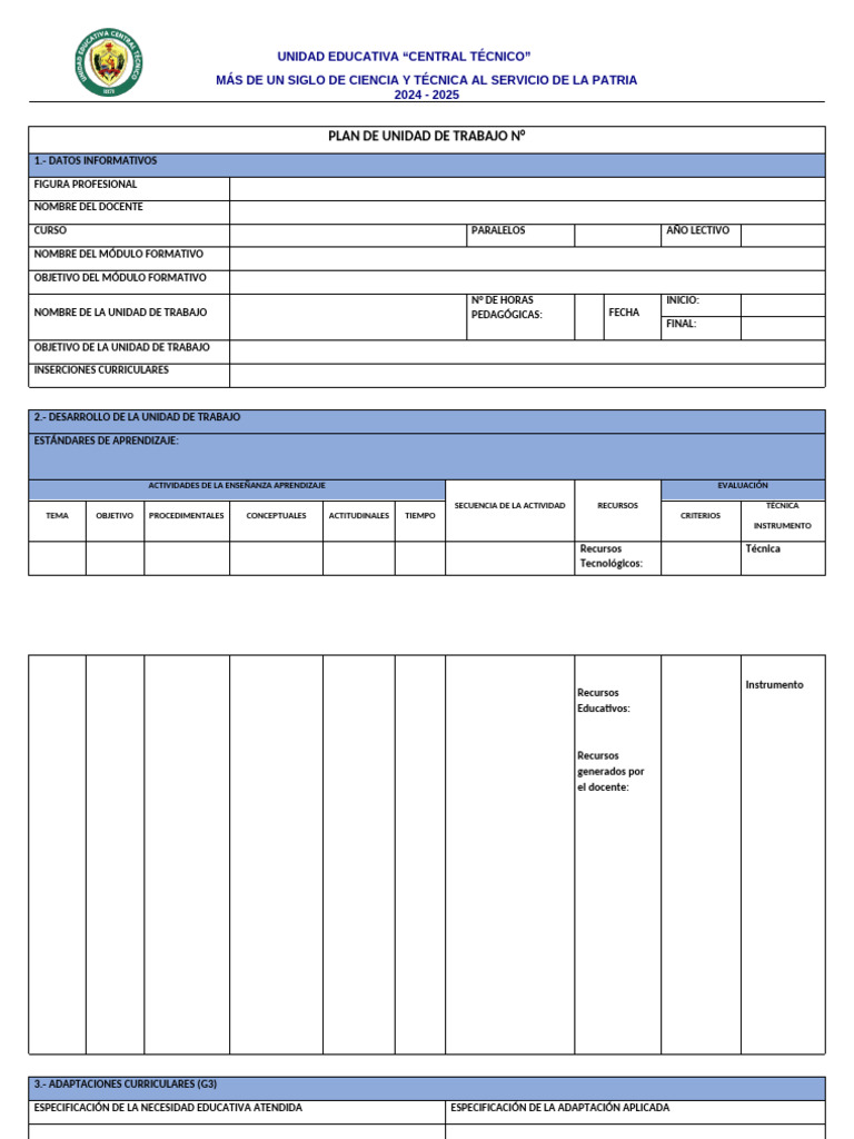 FORMATO PUT 2024 2025 (4) | PDF | Aprendizaje | Enseñando