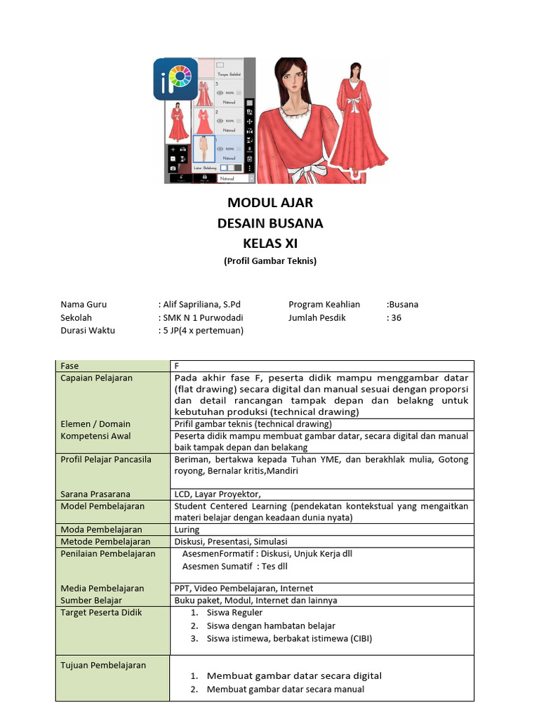 Modul Ajar Desain Busana Secara Digital | PDF
