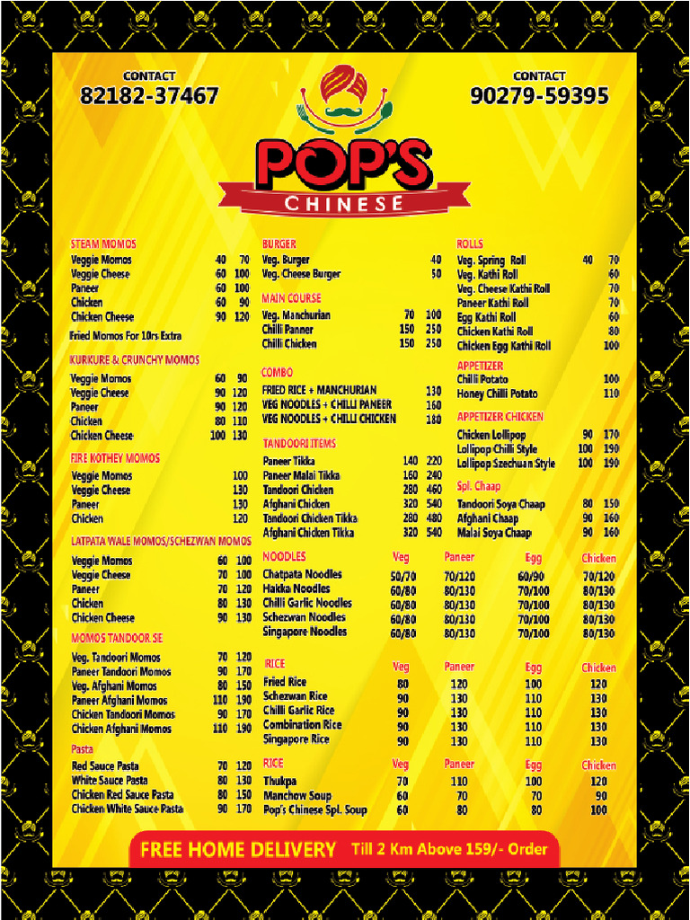 Pop's Chinese Menu | PDF