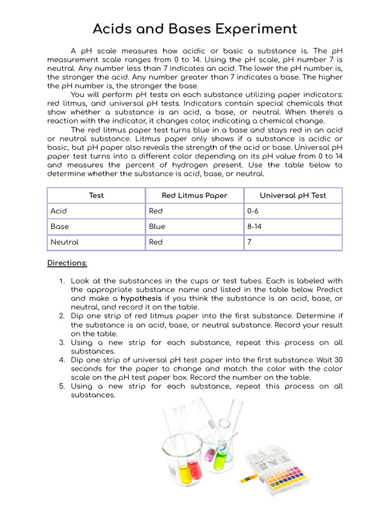 Copy of Acid and Base Experiment | PDF | Ph | Acid