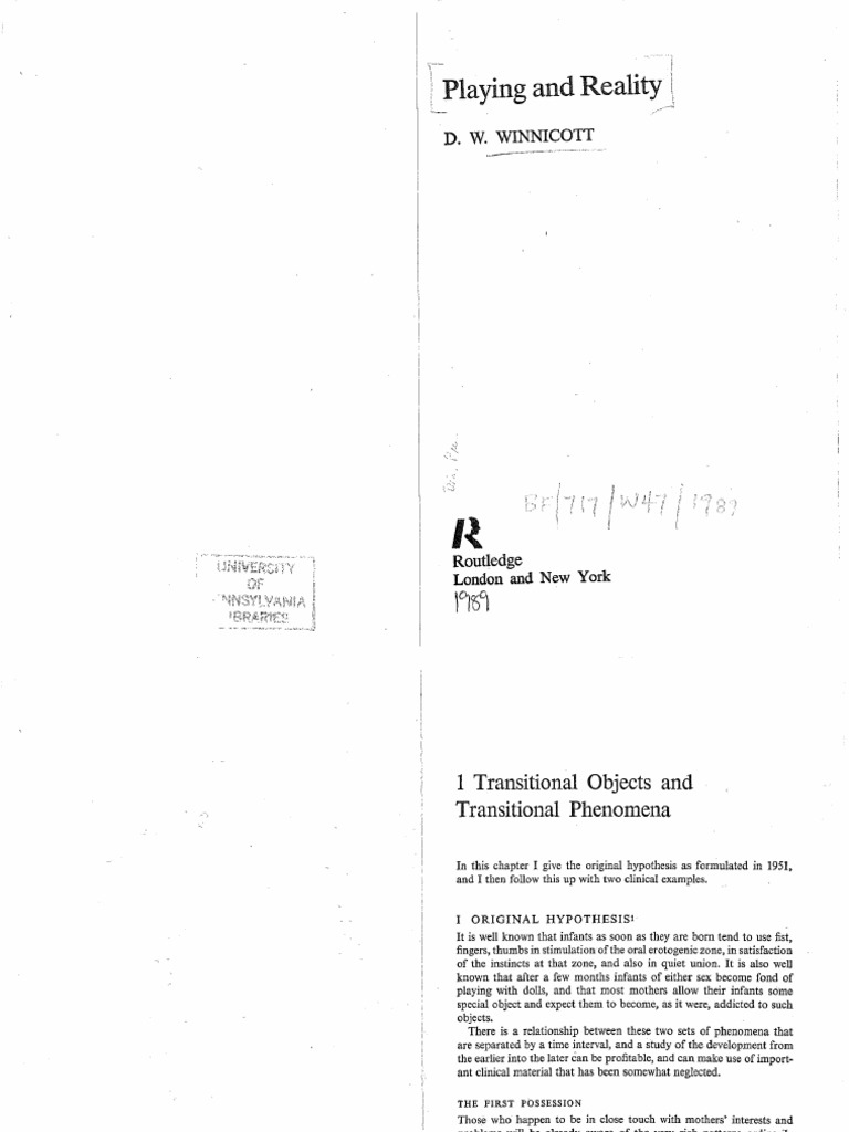 Winnicott Transitional | PDF