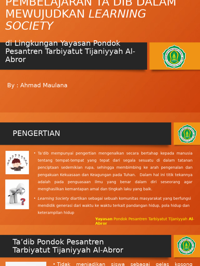 Ta’dib untuk Mewujudkan Learning Society | PDF