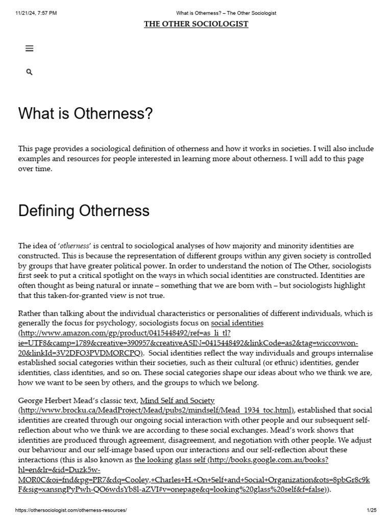 Understanding Social Otherness | PDF | Identity (Social Science) | Sociology