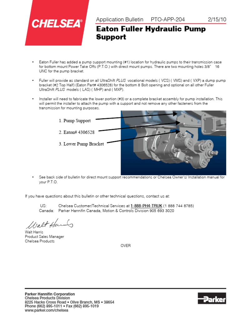Eaton Fuller PTO Pump Installation Guide | PDF