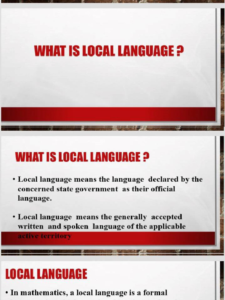 What Is Local Language | PDF