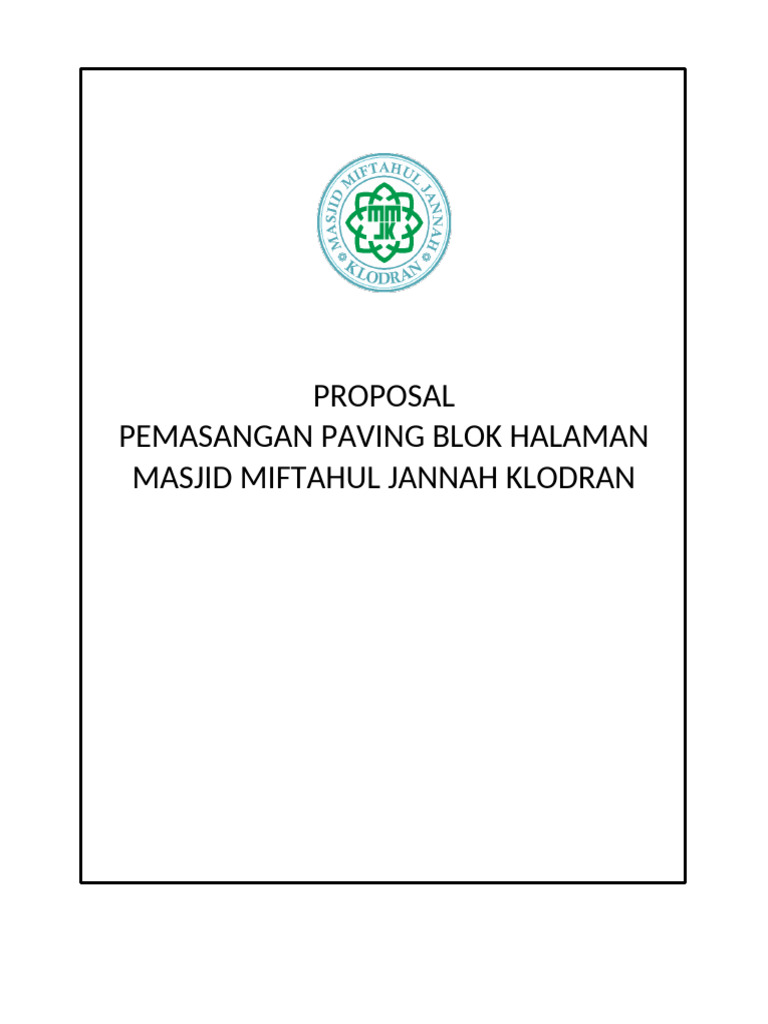 Proposal Pemasangan Paving Blok Sekolah | PDF