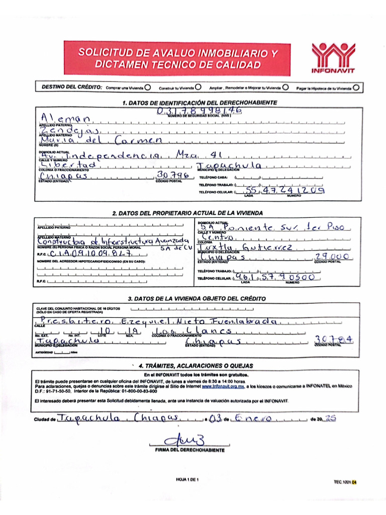 solicitud avaluo | PDF