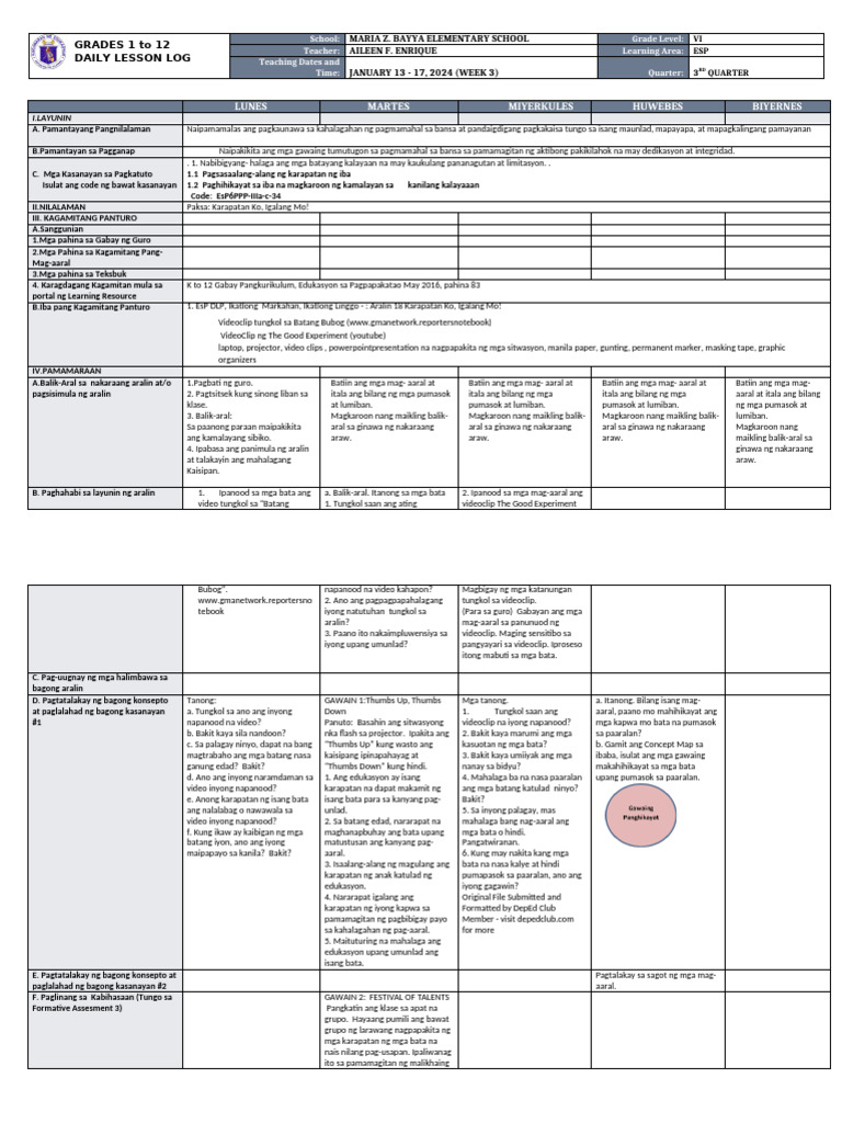 DLL_ESP 6_Q3_W3 | PDF