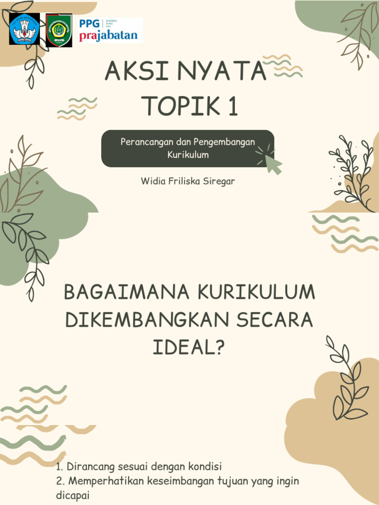 Topik 1 Aksi Nyata Perancangan Dan Pengembangan Kurikulum | PDF