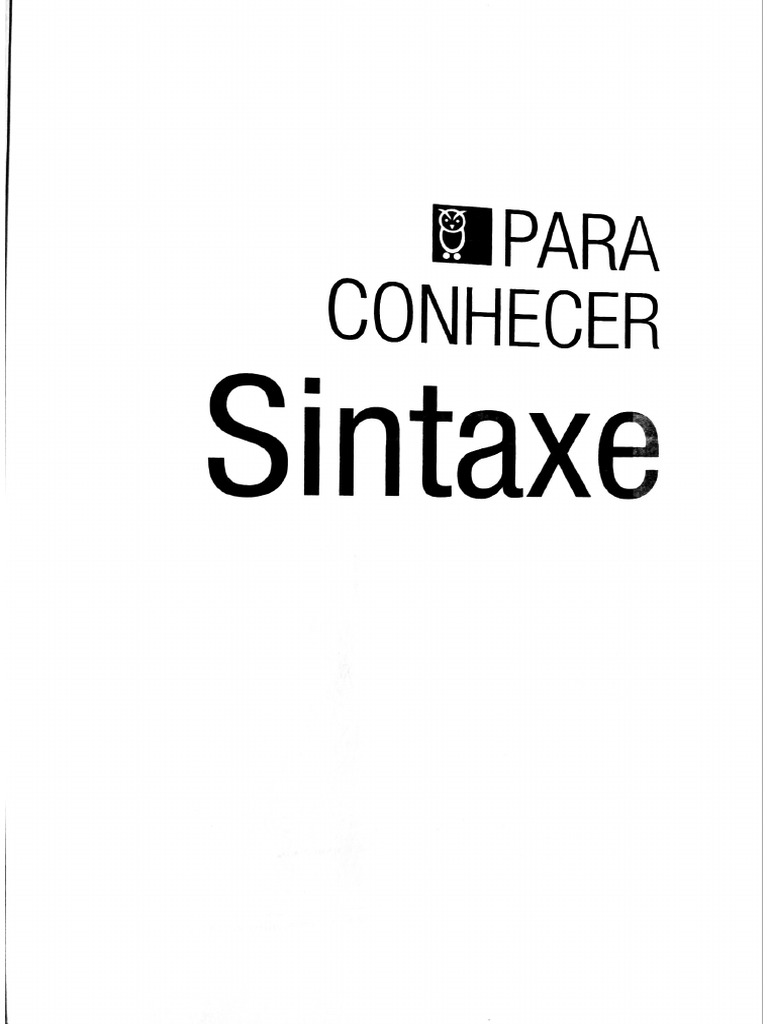 Para Conhecer Sintaxe | PDF
