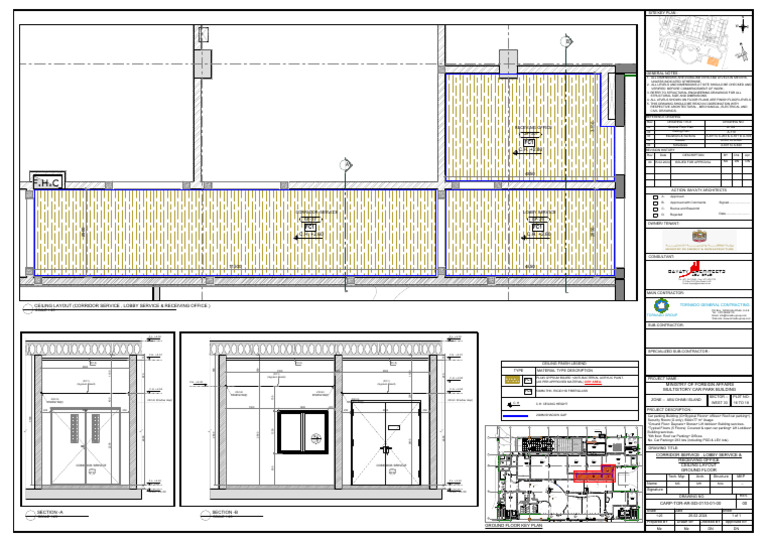 Corridor Service, Lobby Service & Receiving Office GF Ceiling | PDF
