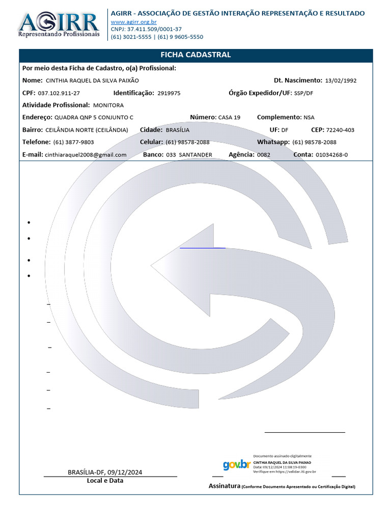 Ficha - de - Inscricao - ASSINADA - CINTHIA - RAQUEL - DA - SILVA - PAIXAO - Assinado | PDF ...