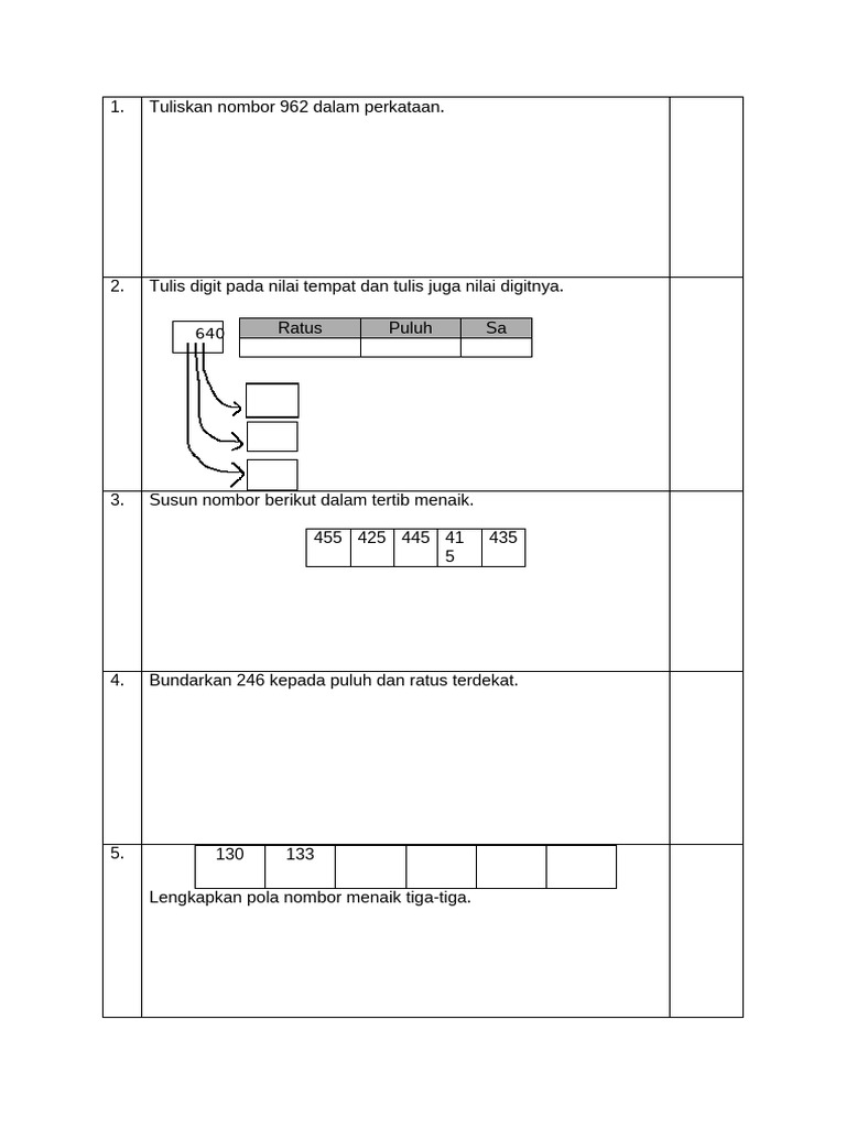 Soalan Uasa Tahun 2 | PDF